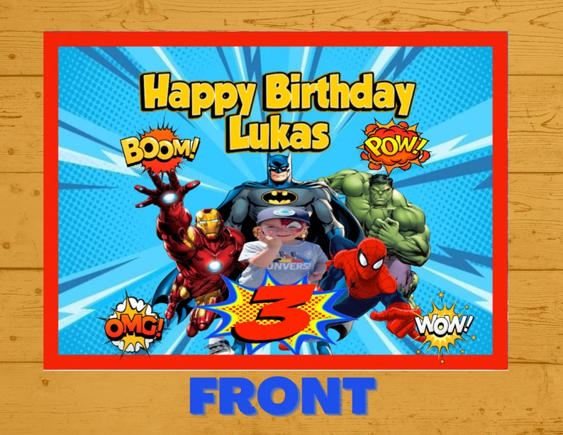 Personalized Printable Placemat for Kids, Superhero Theme, Kids Party ...