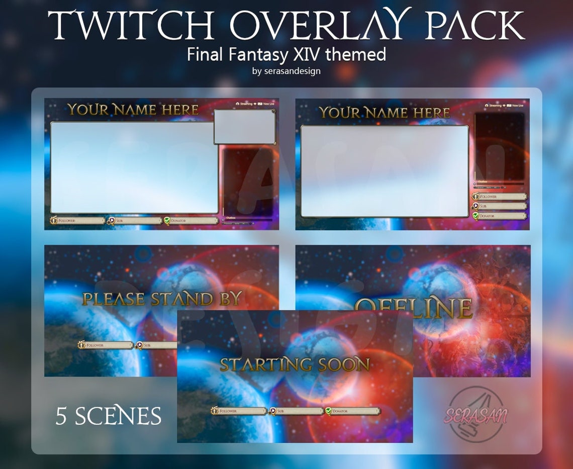 Final Fantasy XIV Overlay Twitch, FFXIV, FF14, Overlay Streaming, FF14 ...