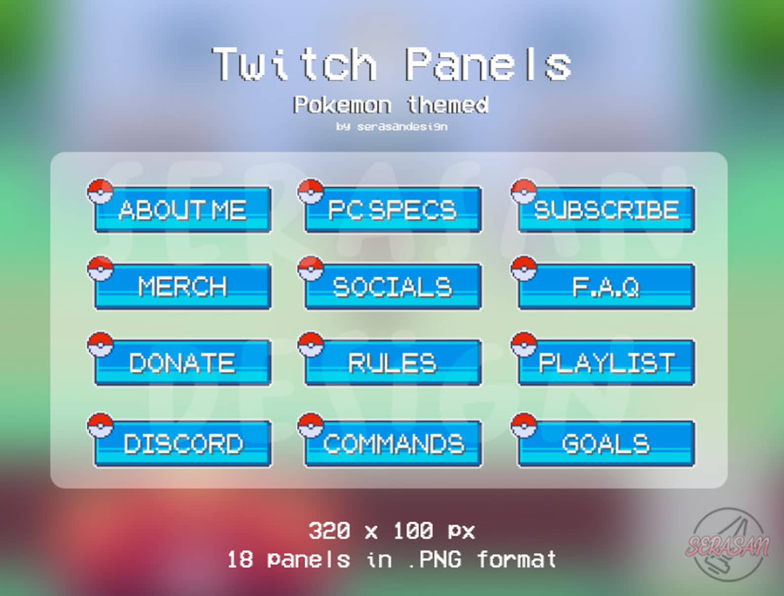 Pokemon Twitch Panels, Twitch Panels, Pokemon, Overlay Twitch, Stream ...