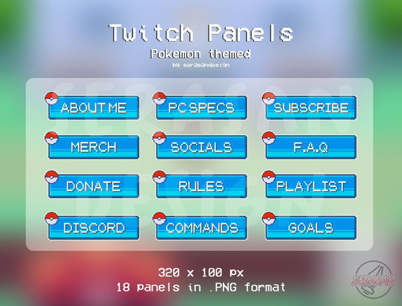 Pokemon Twitch Panels, Twitch Panels, Pokemon, Overlay Twitch, Stream ...