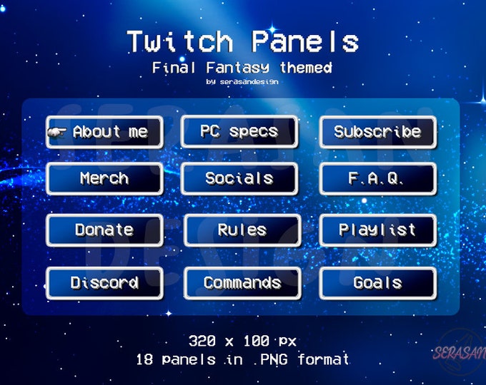 Final Fantasy Twitch Panels Twitch Panels Final Fantasy - Etsy