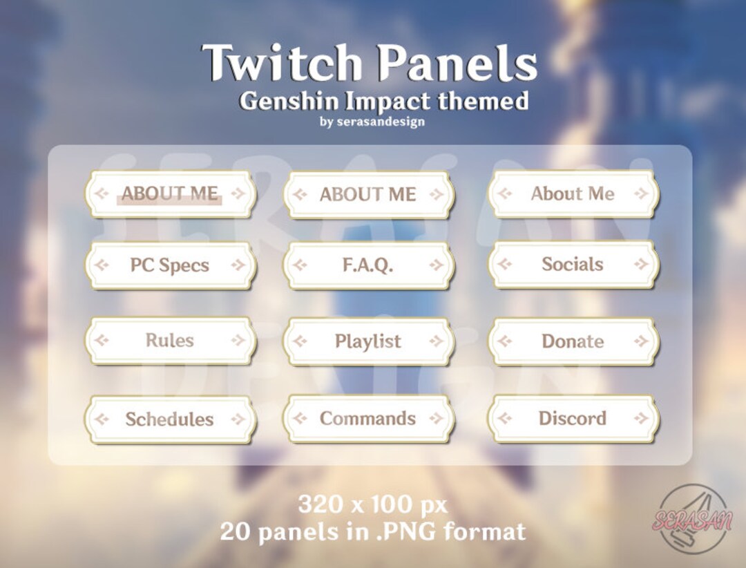 Genshin Impact Twitch Panels, Twitch Panels, Genshin Impact, Overlay ...