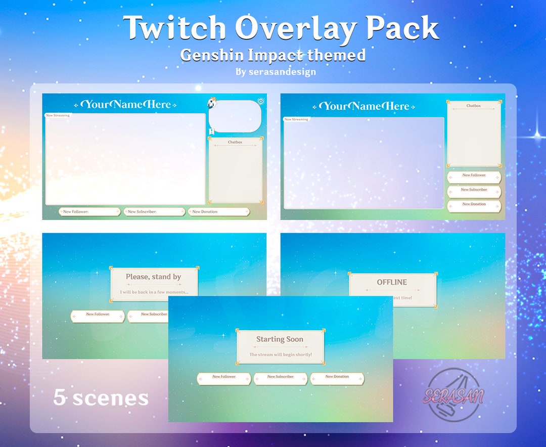Genshin Impact Overlay Pack Twitch, Genshin Impact, Overlay Streaming ...