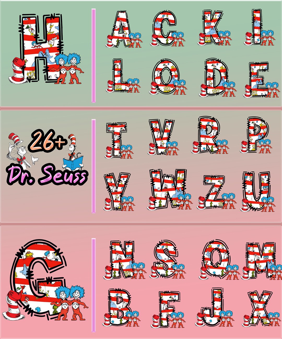 26 Alphabet PNG, Reading Day Png Bundle, 5 Trendy Font Png, Doodle ...