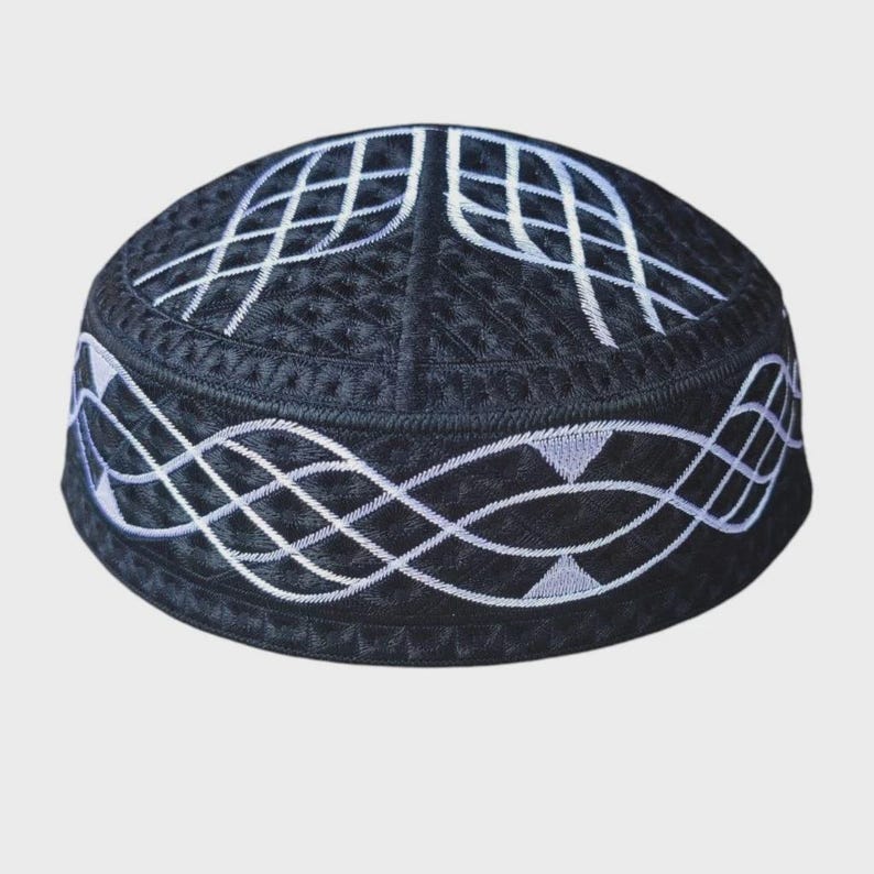 Mens Kufi Ethnic Series Black Colors, Prayer Hat, Muslim Hat, Muslim ...