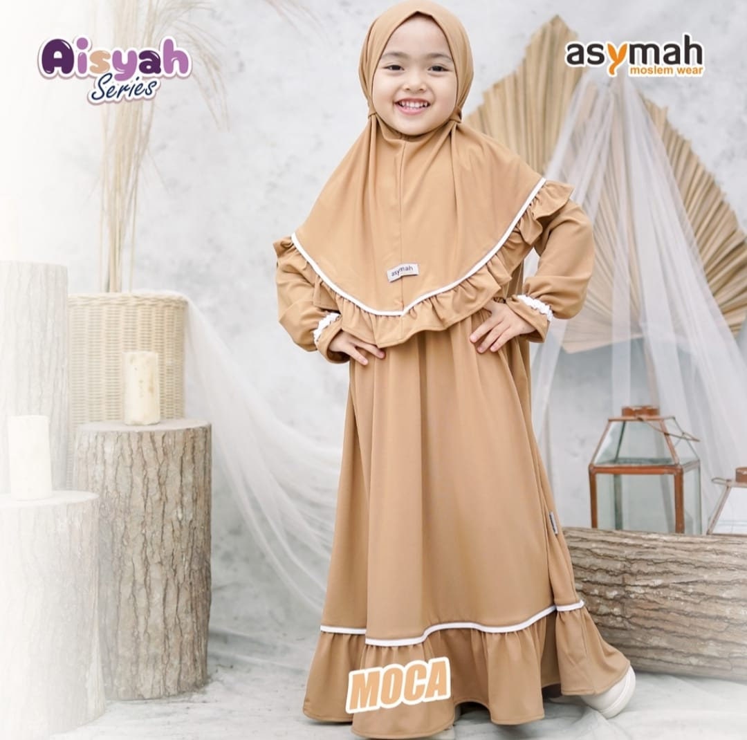 1 9 Years Old Children Hijab and Dress Mocca Colour Aisyah Series - Etsy