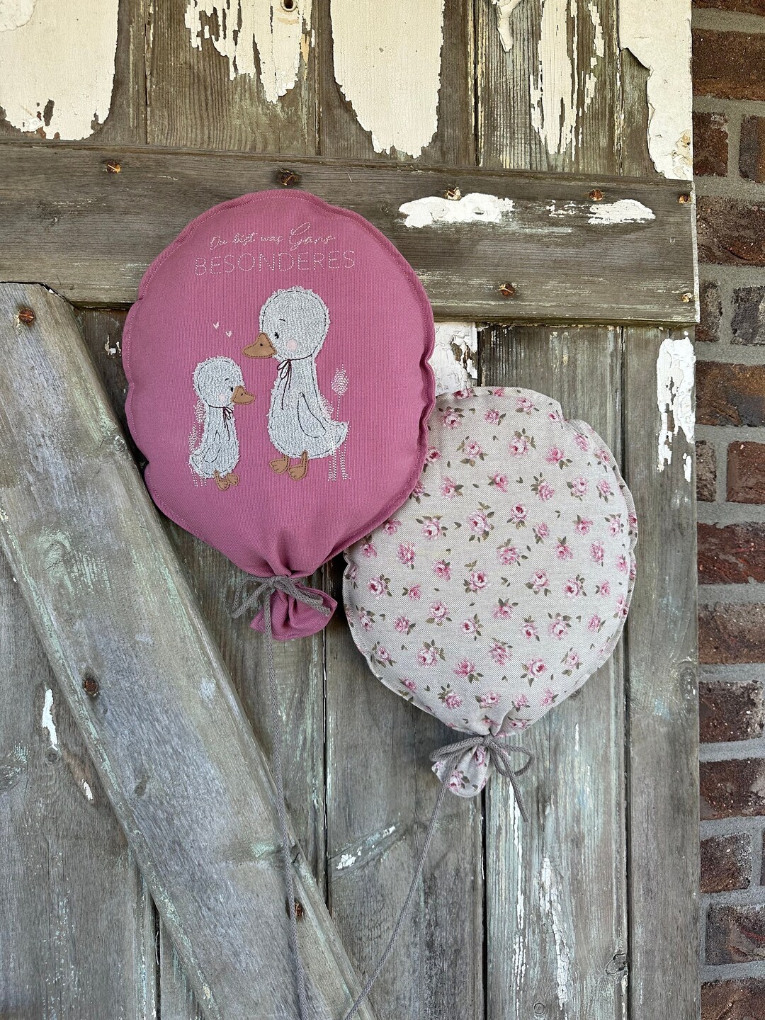 Fabric Balloon Set geese With Embroidery and Saying Made of Cotton - Etsy