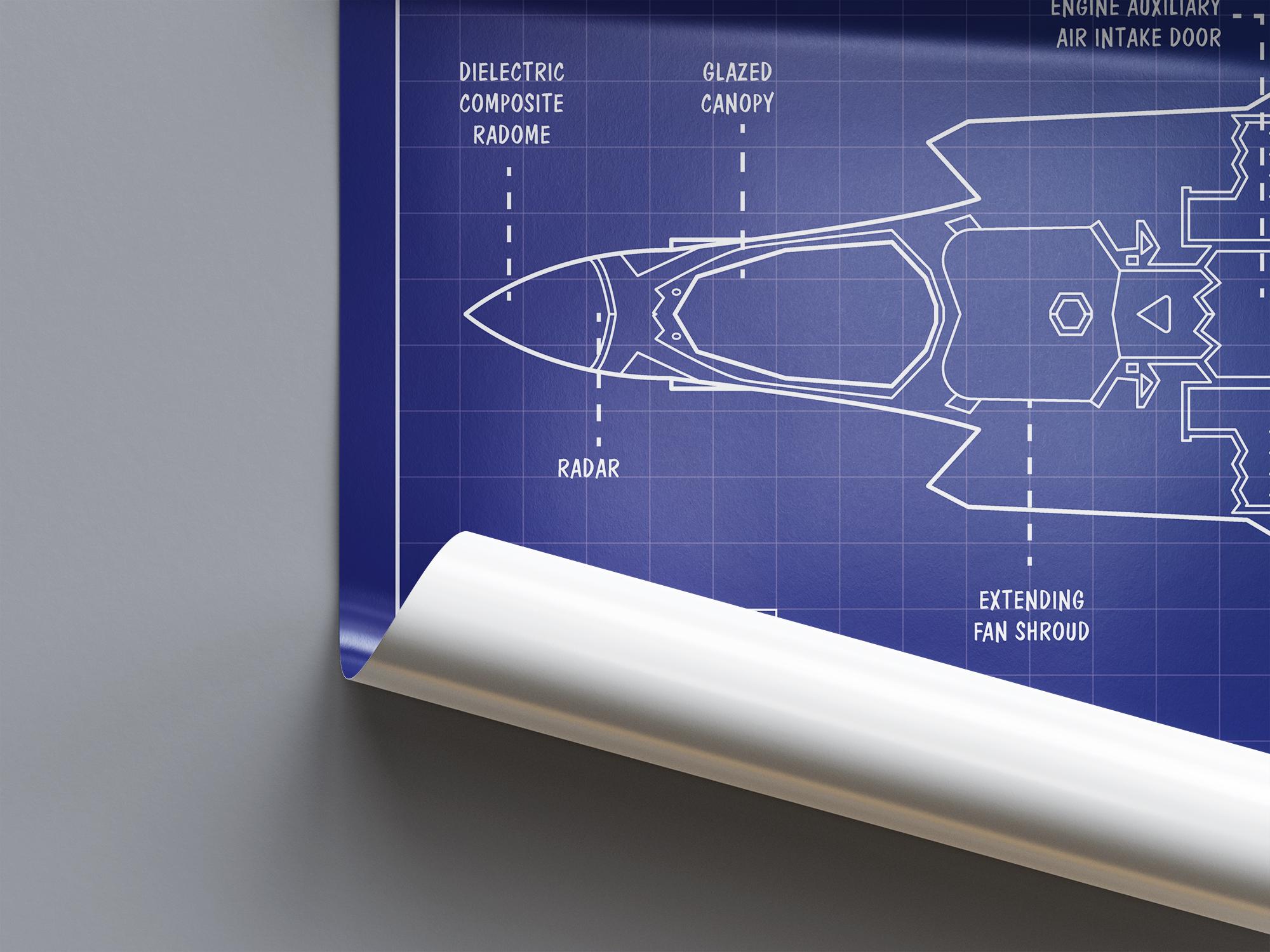 F-35 Lightning II Blueprint Poster - Etsy