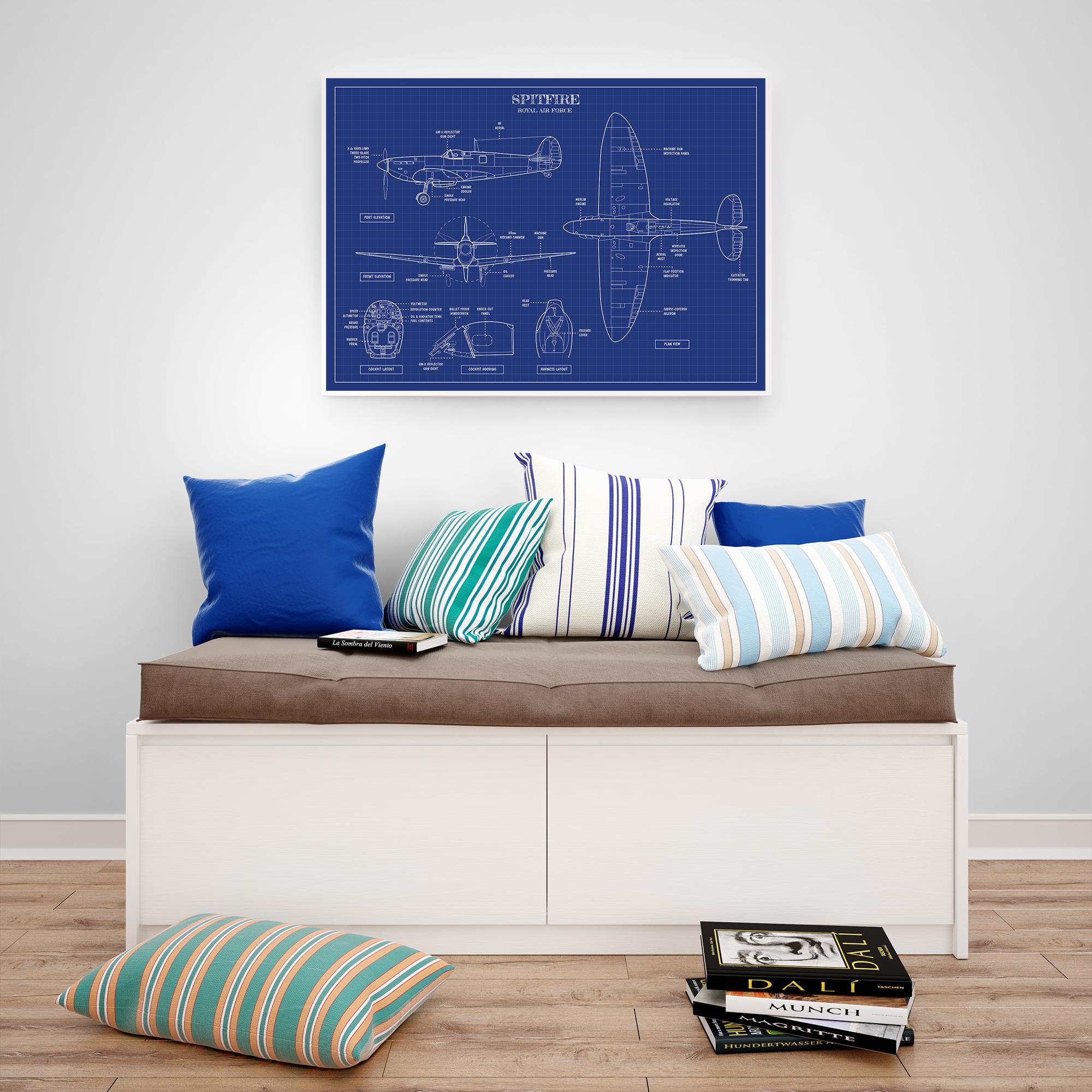 Spitfire Blueprint Poster - Etsy