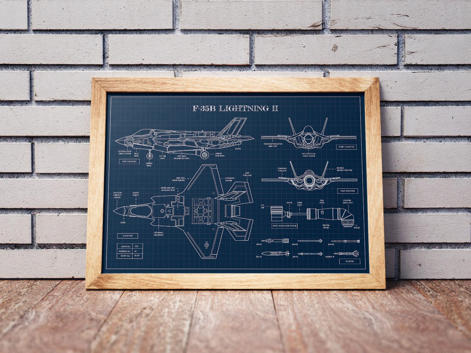 F-35 Lightning II Blueprint Poster - Etsy