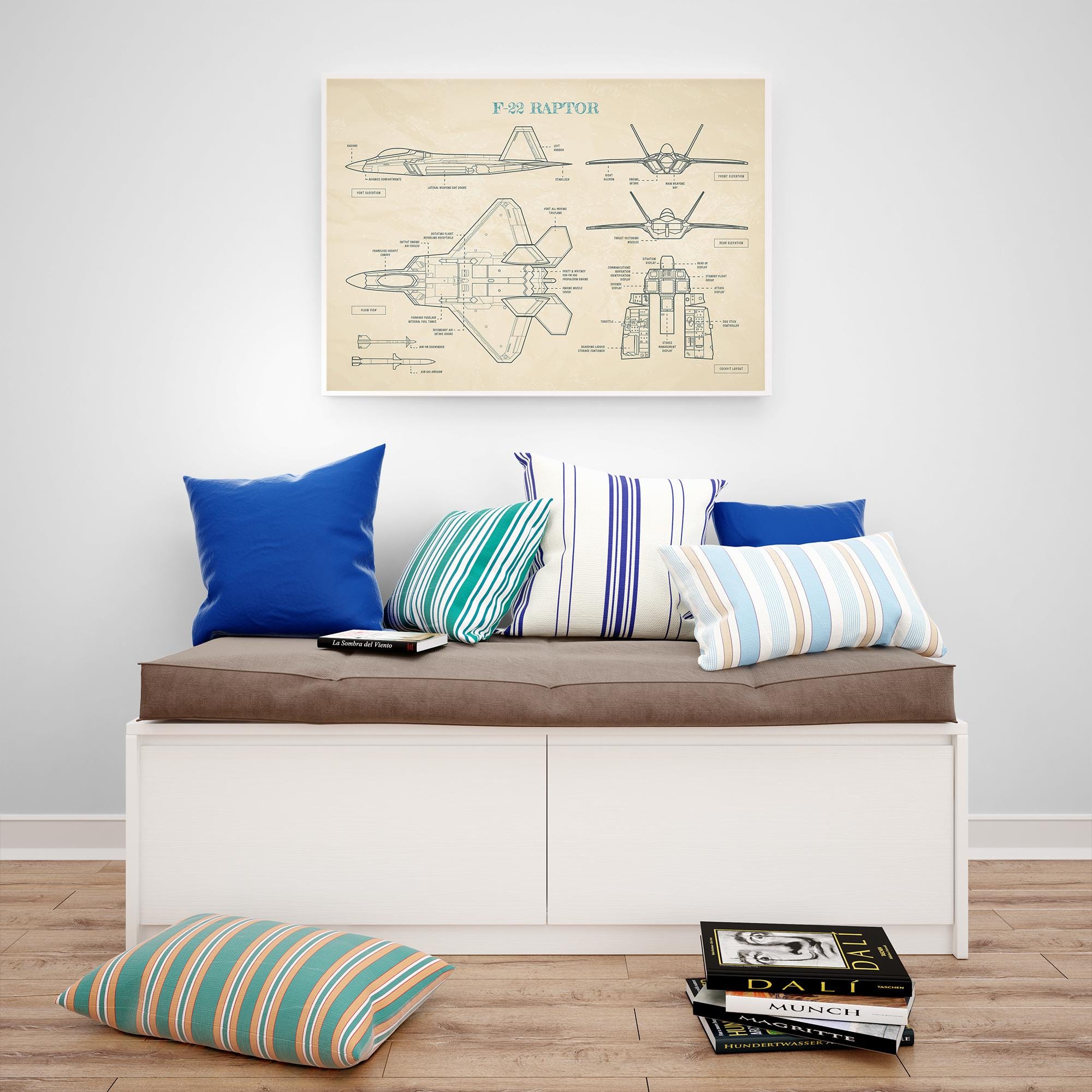 F-22 Raptor Blueprint Poster - Etsy