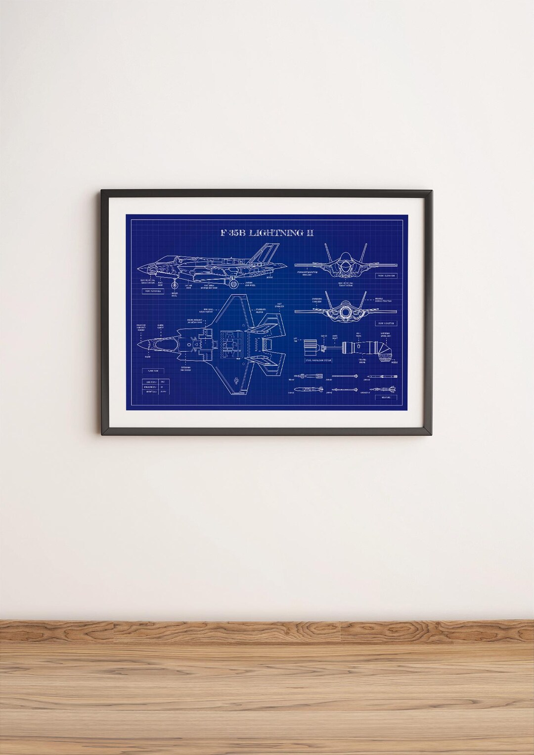 F-35 Lightning II Blueprint Poster - Etsy