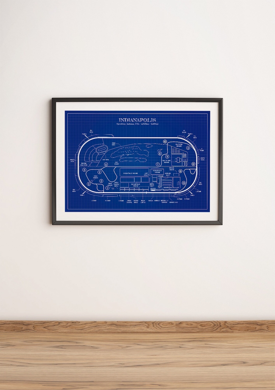 Indianapolis Race Track. Blueprint Poster - Etsy
