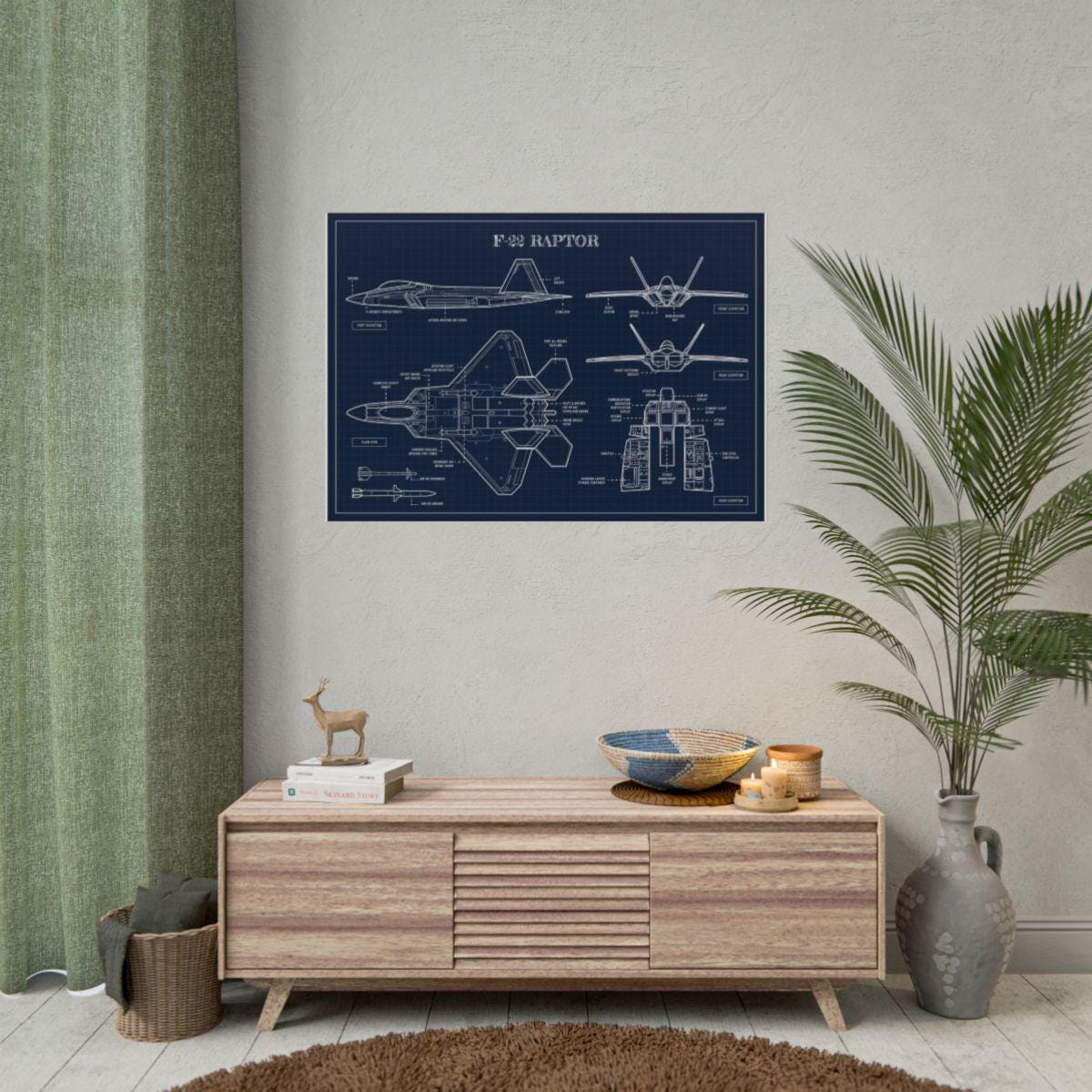 F-22 Raptor Blueprint Poster - Etsy