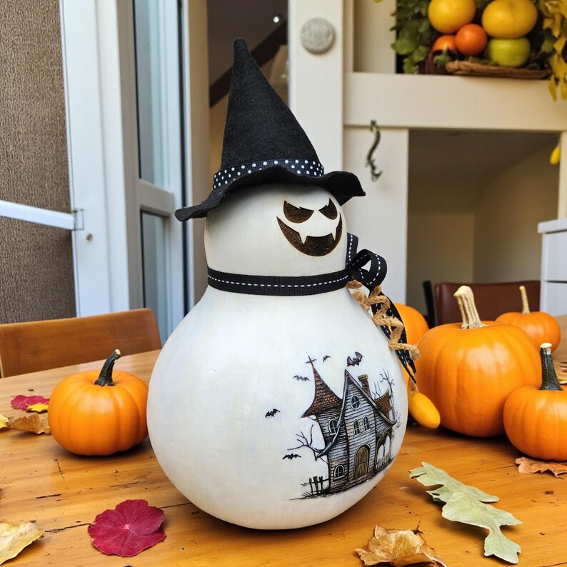 Spooky Ghost Witch Bottle Gourd Table Decor - Etsy