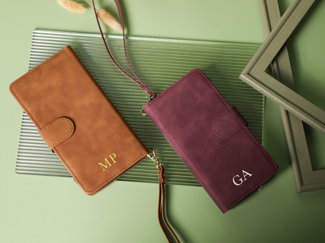 Personalized Vintage Leather iPhone Case, Wallet Phone Case for iPhone ...