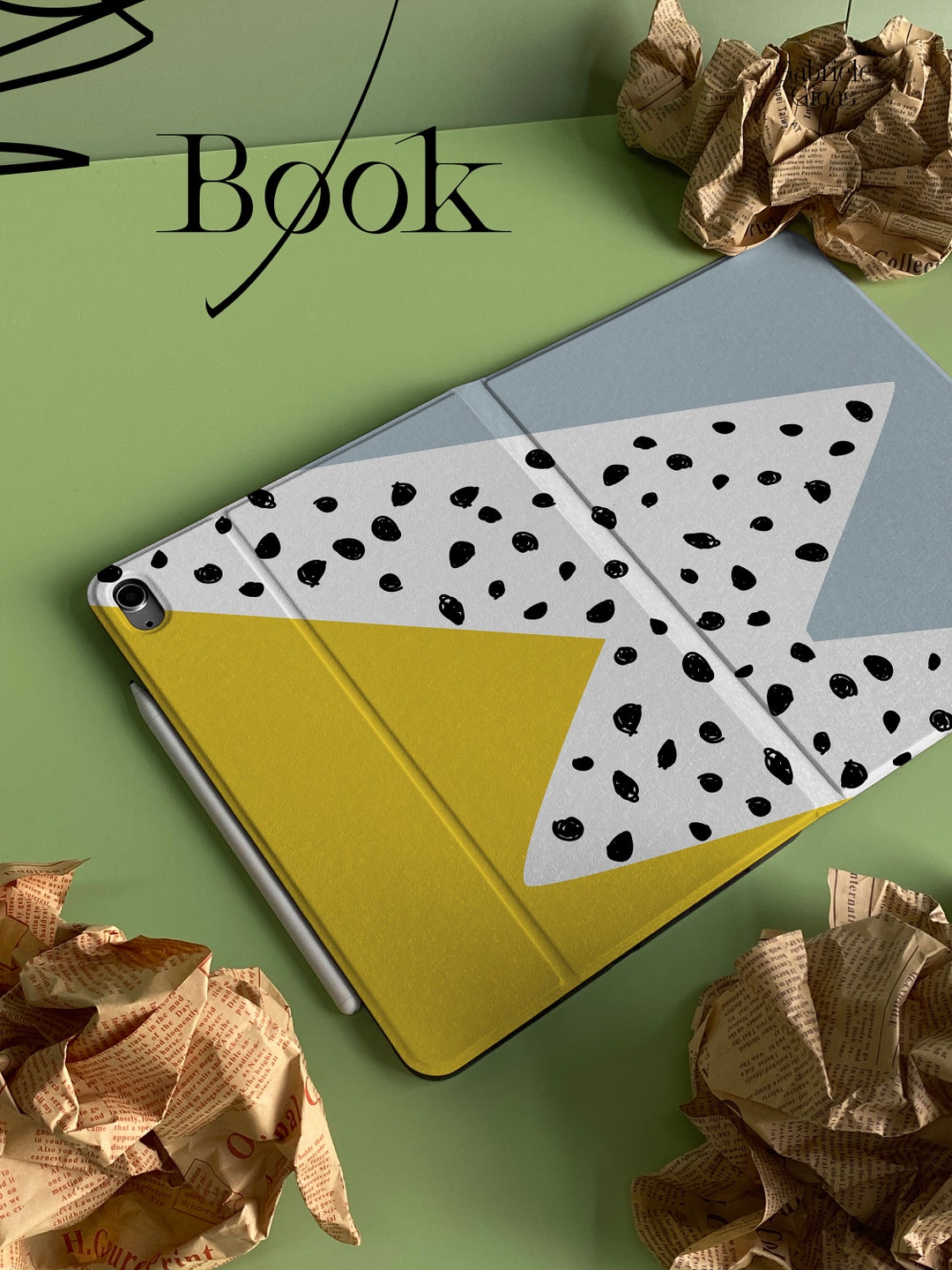 Personalized Custom Name Triangle Speckle iPad Smart Case Cover iPad ...