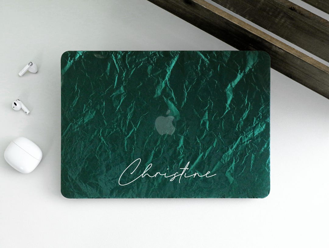 Dark Green Ruffles Laptop Case Vegan Leather Case MacBook Pro 13 Pro 15 ...