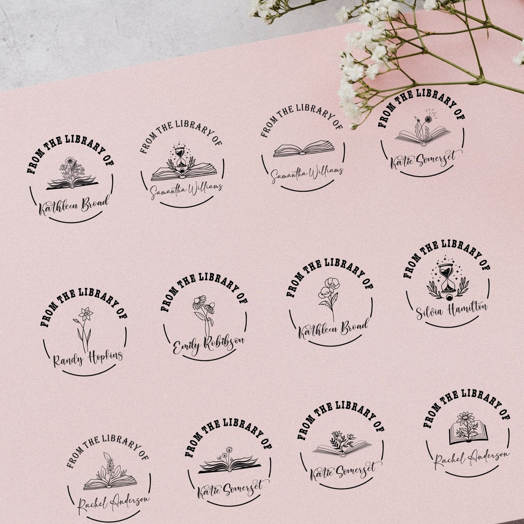 Custom Library Stamp, From the Library of Stamp, Ex Libris Stamp ...
