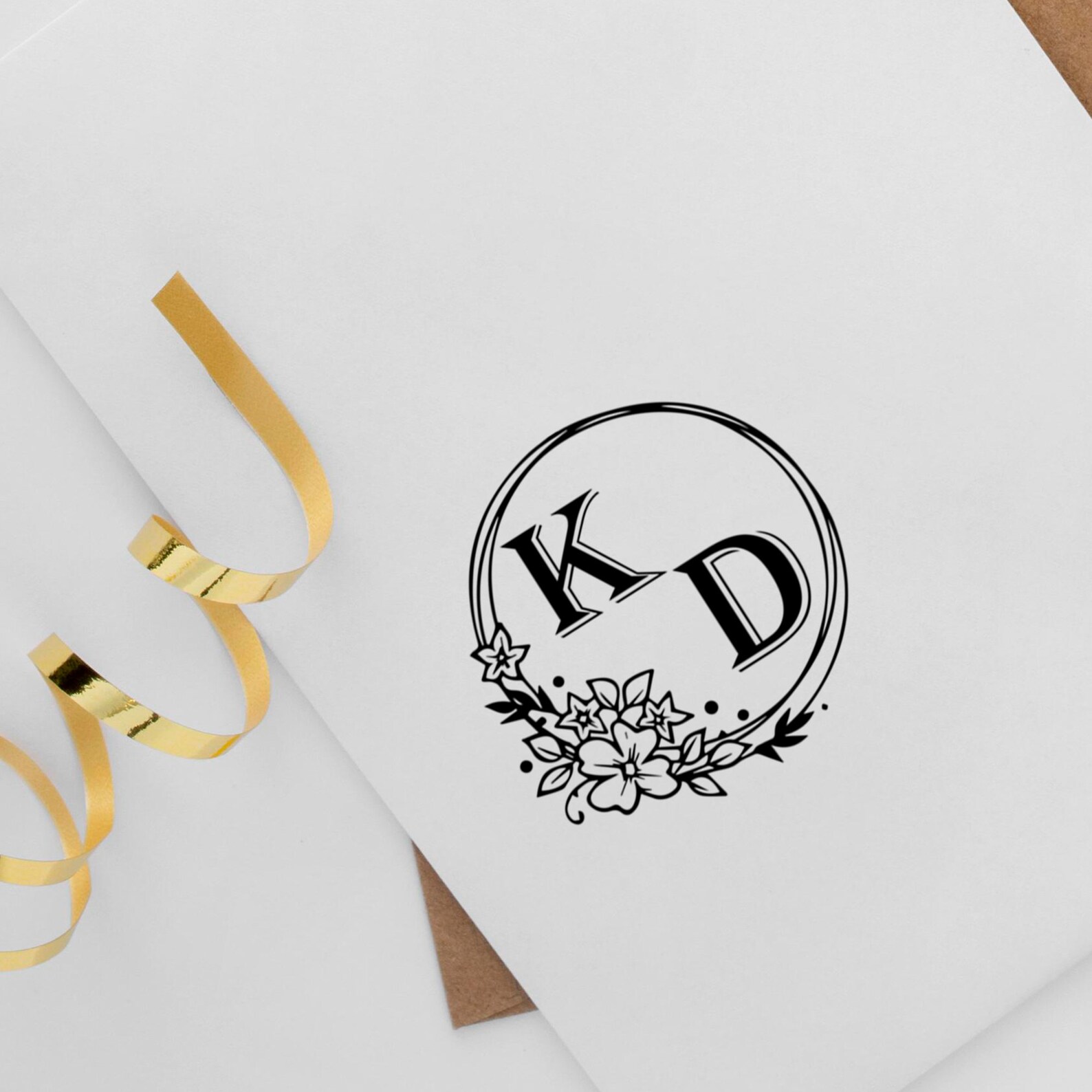 Personalized Wedding Monogram Rubber Stamp: Initials & Date - Etsy
