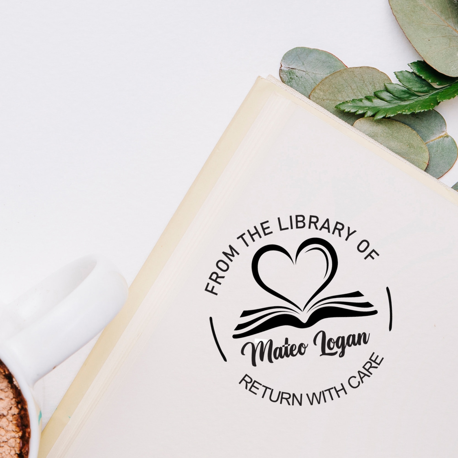 Personalized Library Stamp, From the Library Of, Custom Library Stamp ...
