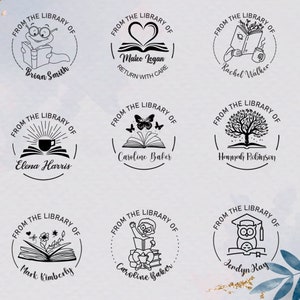 Personalized Library Stamp, From the Library Of, Custom Library Stamp ...