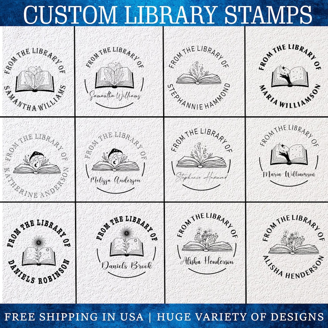 Personalized Library Stamp for Books, Book Stamp, From the Library of ...