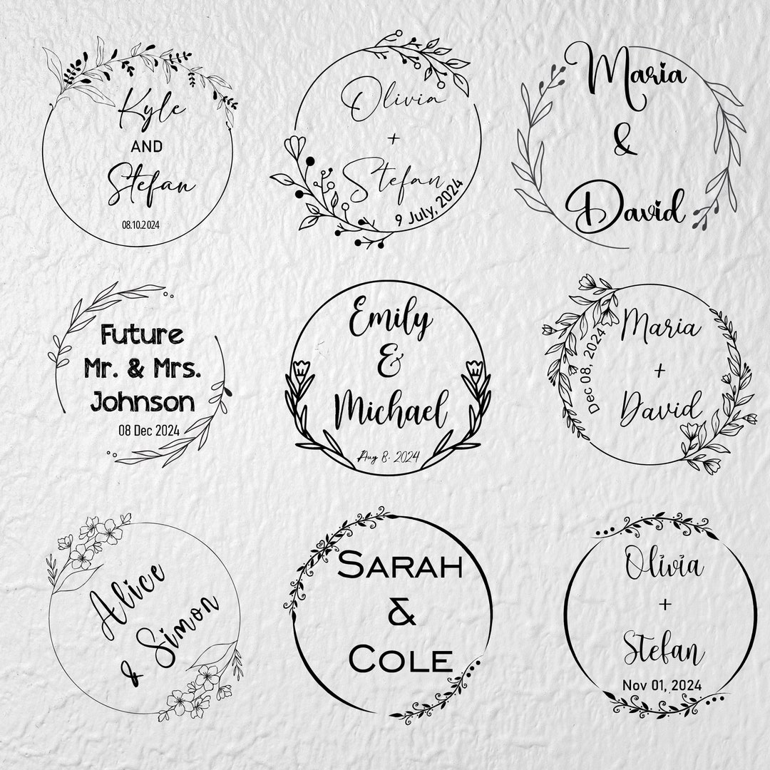 Personal Wedding Stamp Customized Couple Name Monogram Envelope Stamper ...
