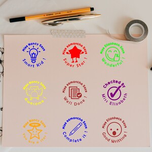 Personalized Teacher Stamp, Teacher Grading Stamp, Teacher Marking ...