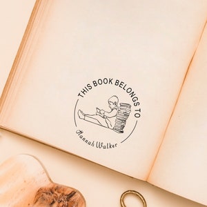 Custom Book Stamp. Self Ink or Wood Handle. Personalized With Your Name ...