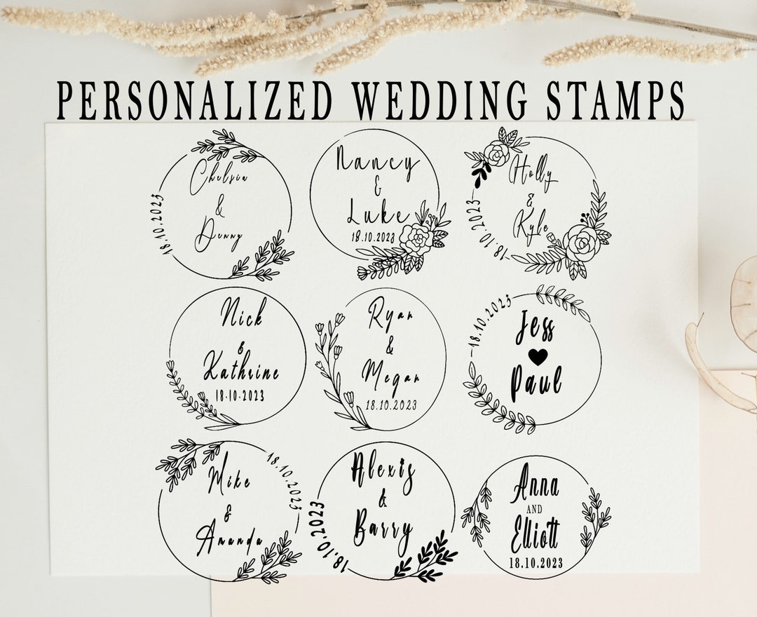 Personalized Wedding Stamp Custom Monogram Stamp for Invitations and ...