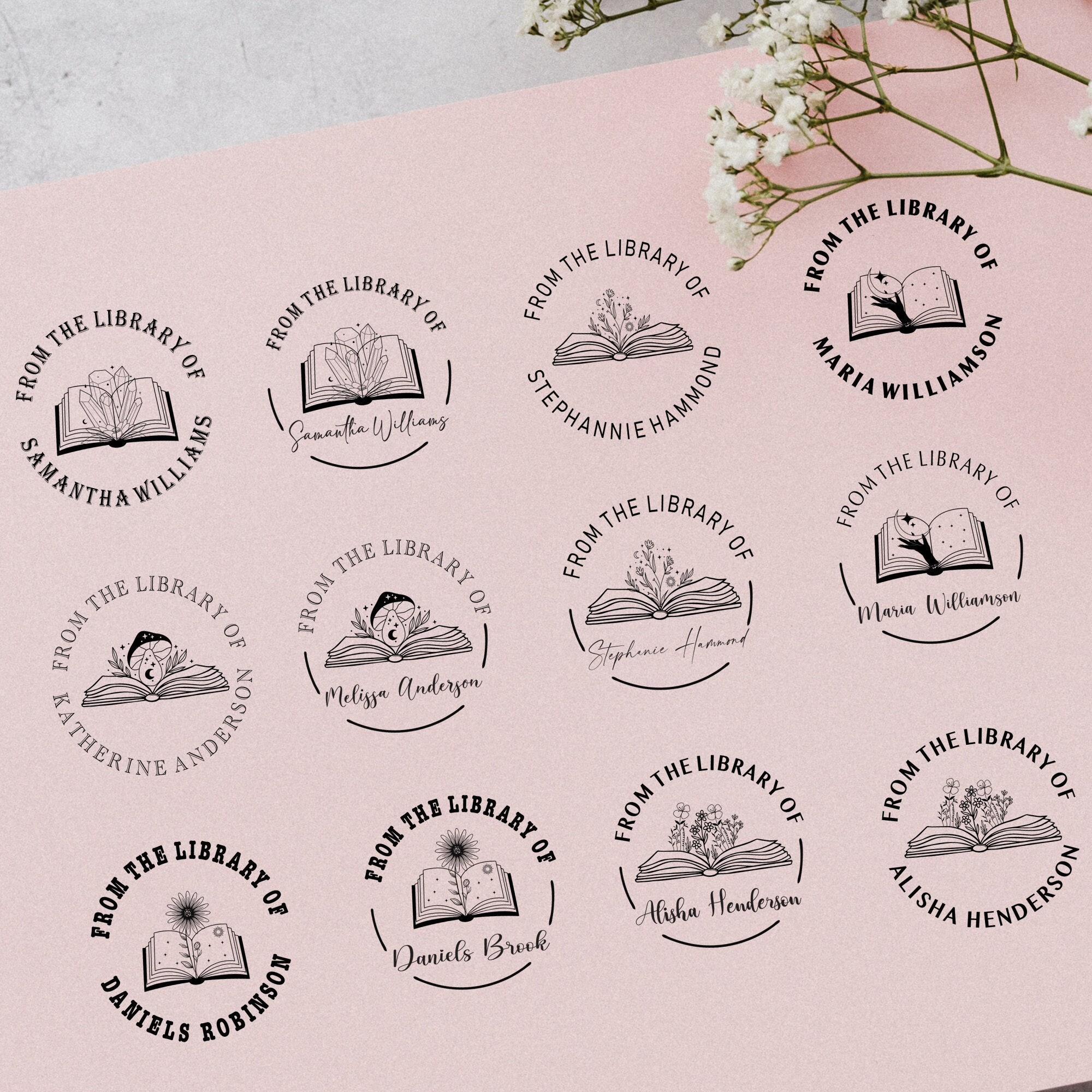 From the Library of Stamp, Book Reader Stamp, Teacher Stamp, Book Name ...