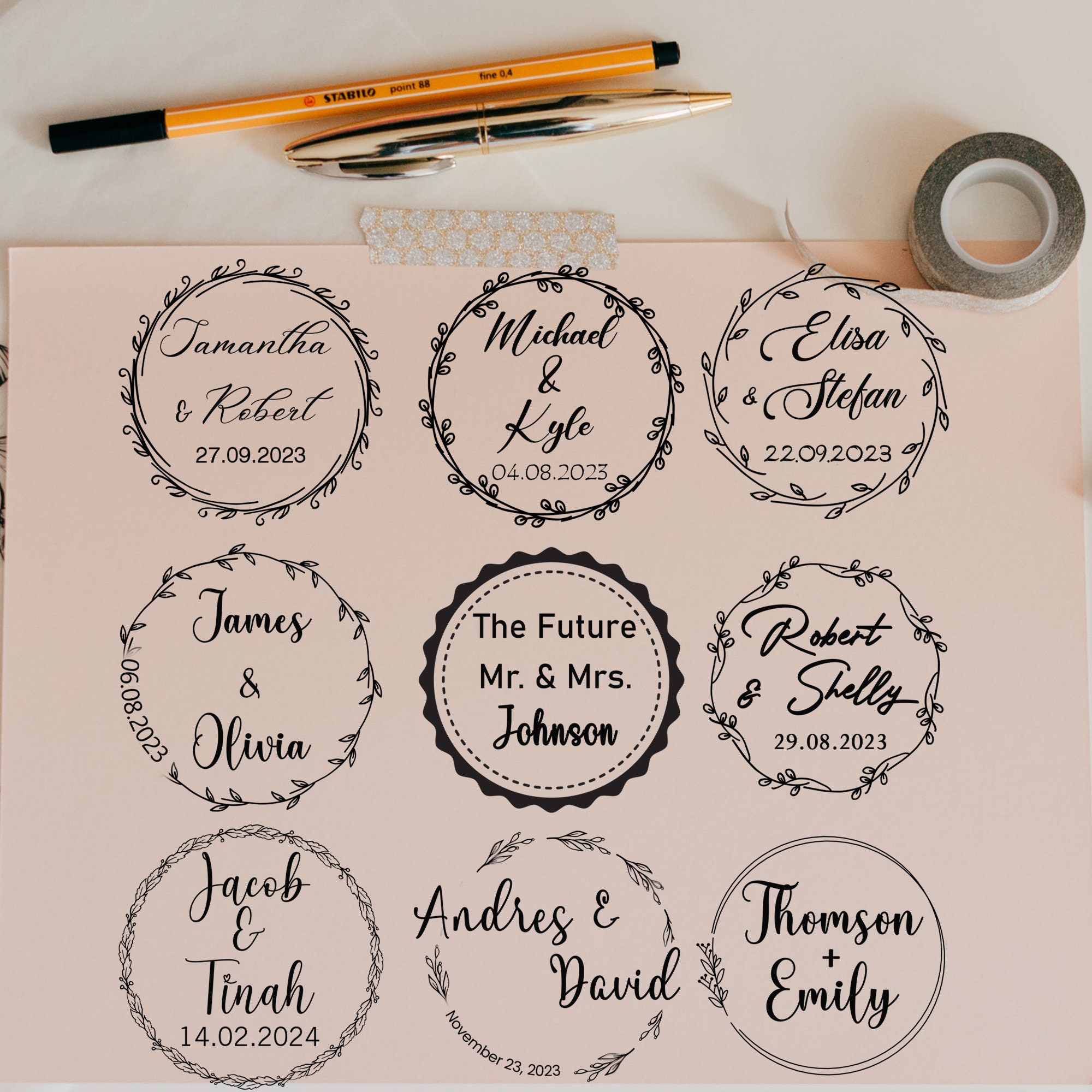 Custom Wedding Stamp Personalized Wedding Stamp Wedding - Etsy