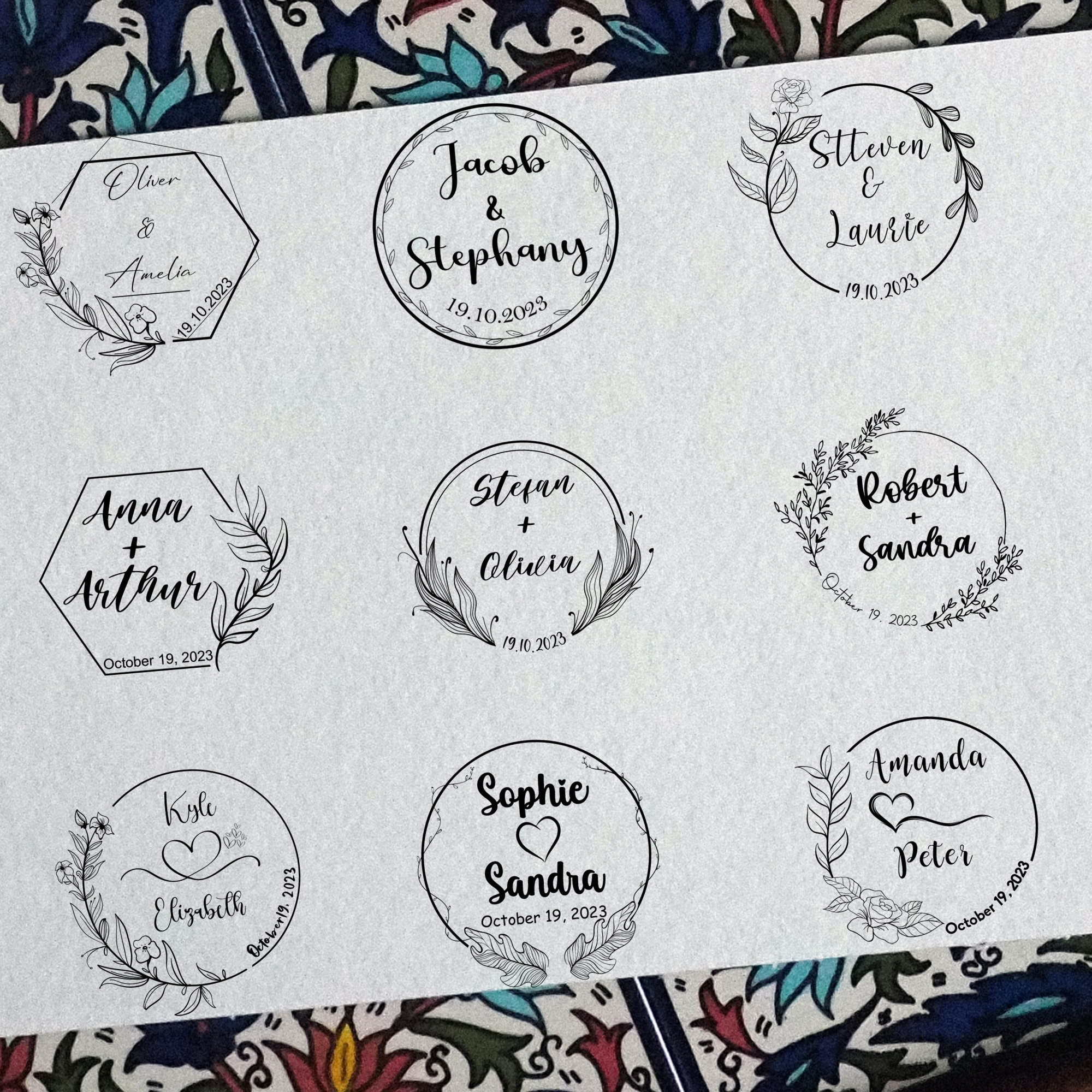 Personalized Wedding Stamp Custom Wedding Stamper Wedding - Etsy