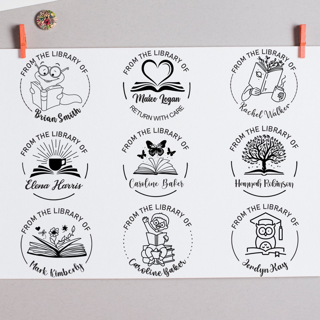 Custom Bookplate Alternative Stamp, Personalized From the Library of ...