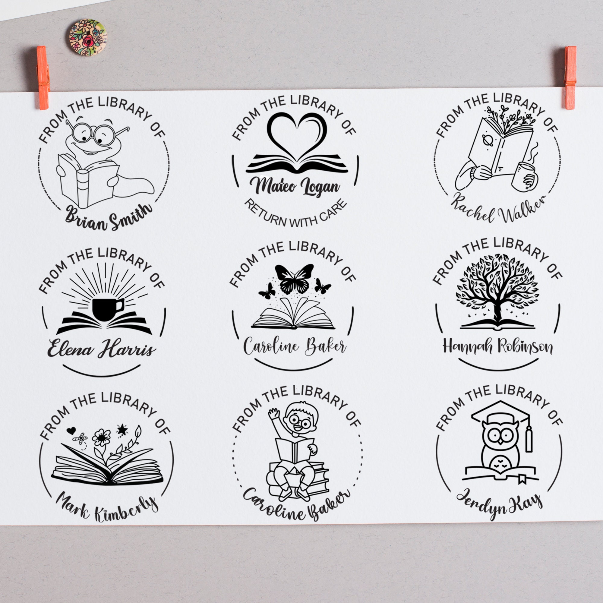 Personalized Library Stamp From the Library Of Custom - Etsy