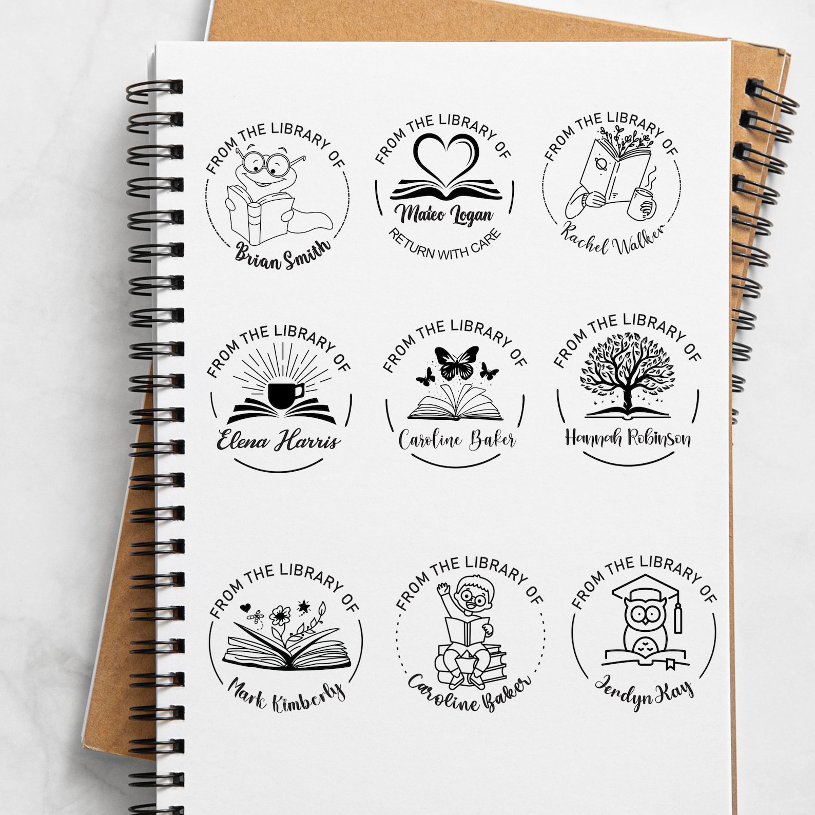 Personalized Library Stamp, From the Library Of, Custom Library Stamp ...