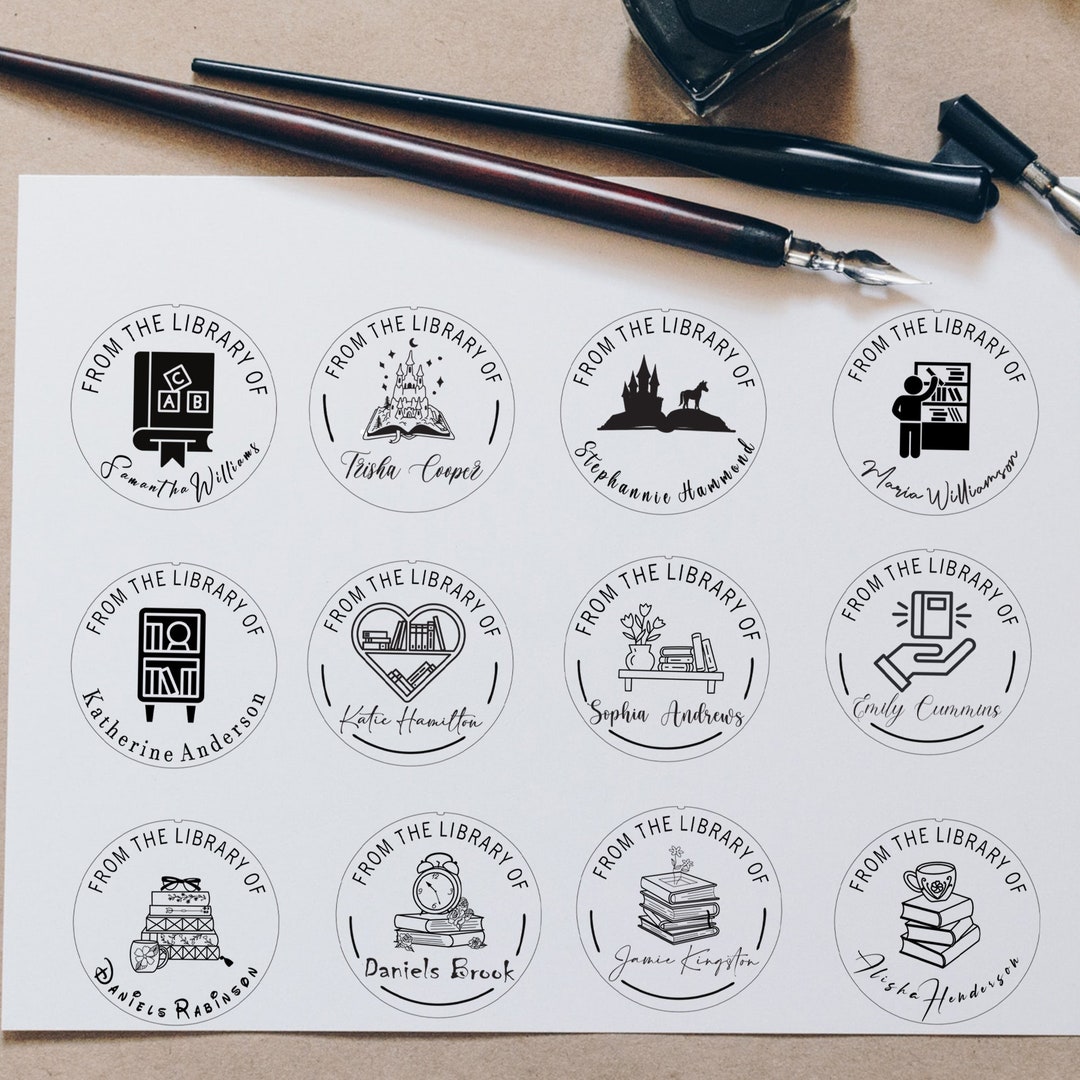 Personal Library Stamp, From the Library of Stamp, Book Stamp, This ...
