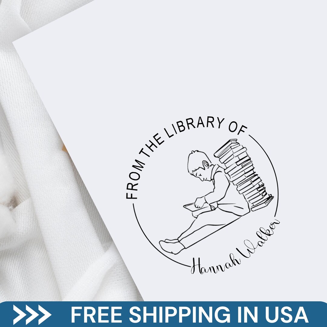Personalized Book Stamp: Custom Library Stamp, Ex Libris (self-inking ...