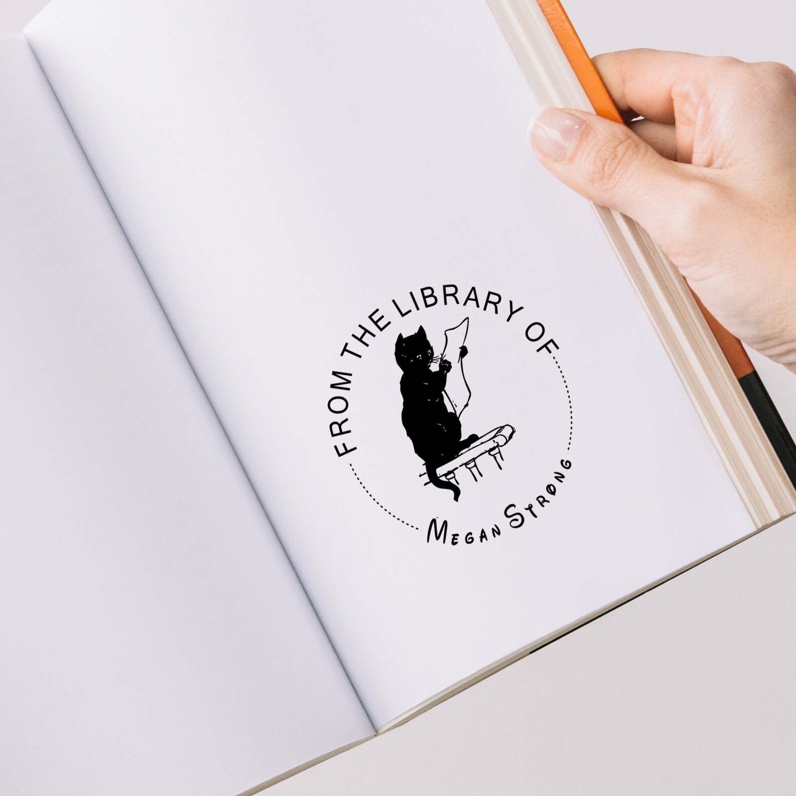 Custom Book Stamp. Self Ink or Wood Handle. Personalized With Your Name ...