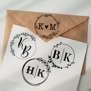 Wedding Stamper Personalized Couple Name and Monogram Stamp for ...