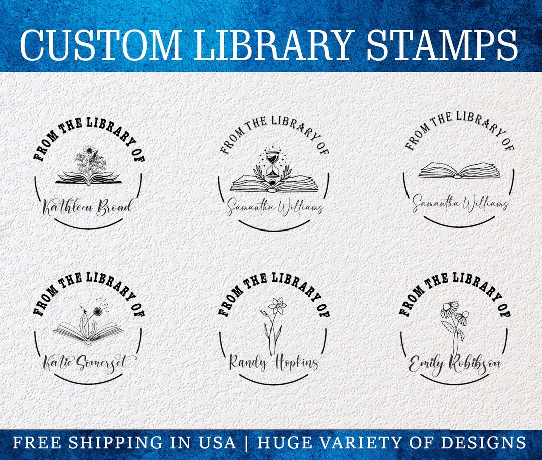 Book Stamper From the Library of Stamp Ex Libris Stamp Book - Etsy