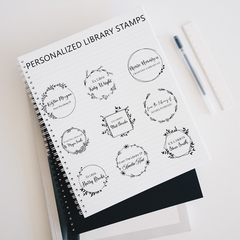 Library Stamp - Etsy