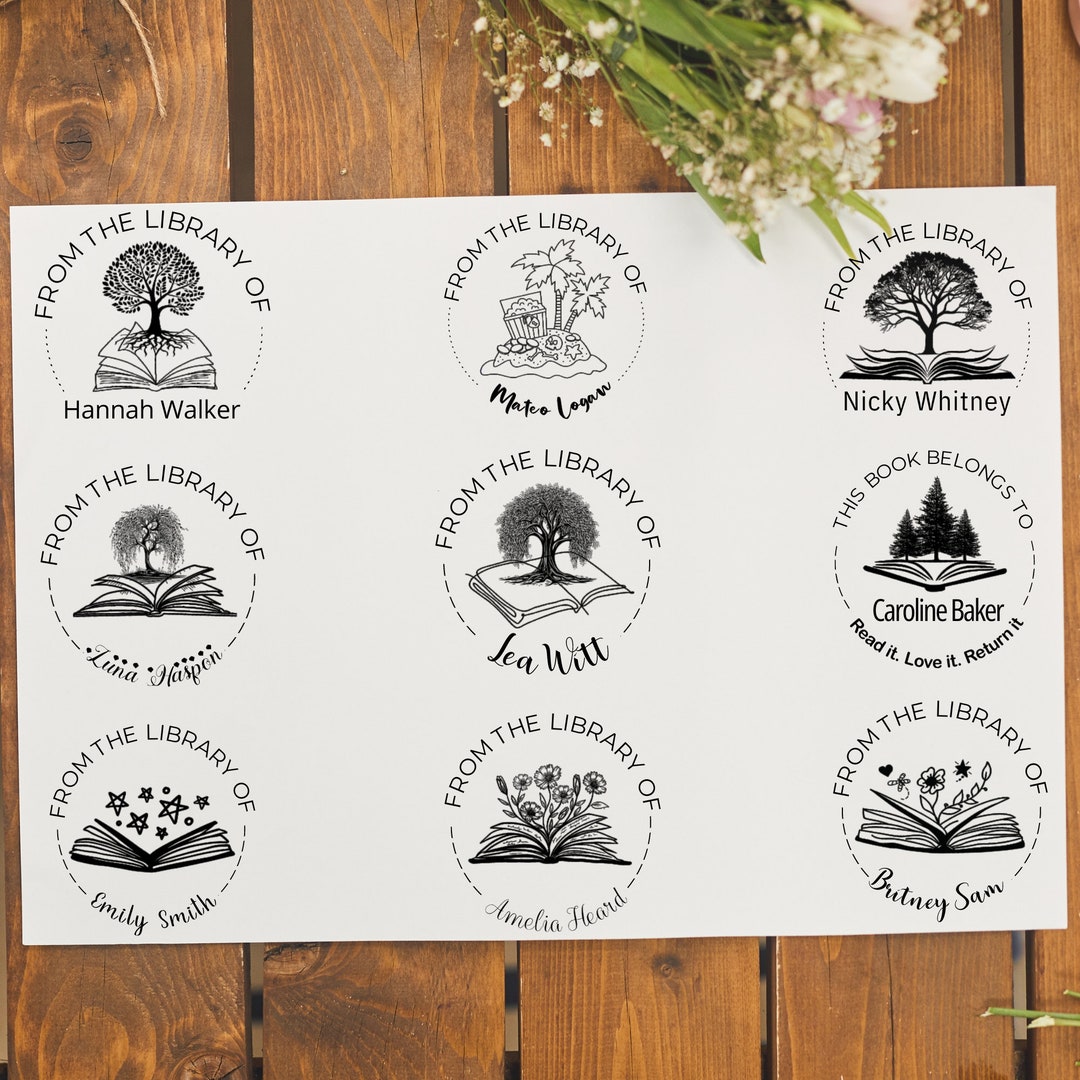 Library Stamp, Book Stamp, Book Name Stamp, From the Library of Stamp ...