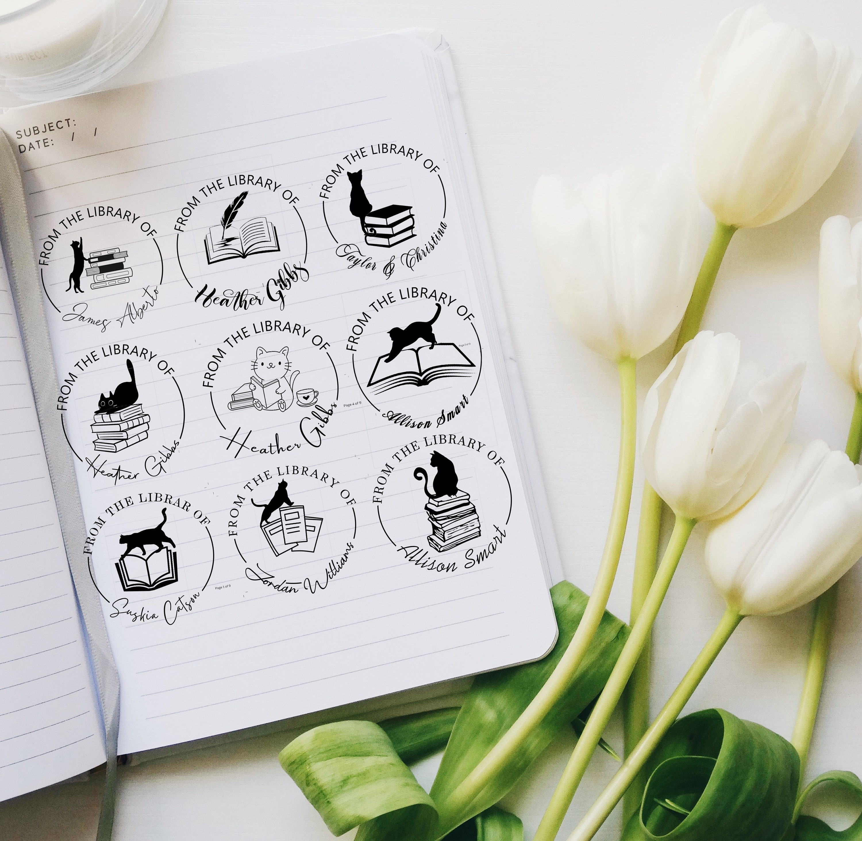 From the Library of Stamp Book Stamp Cat Library Stamp Book - Etsy