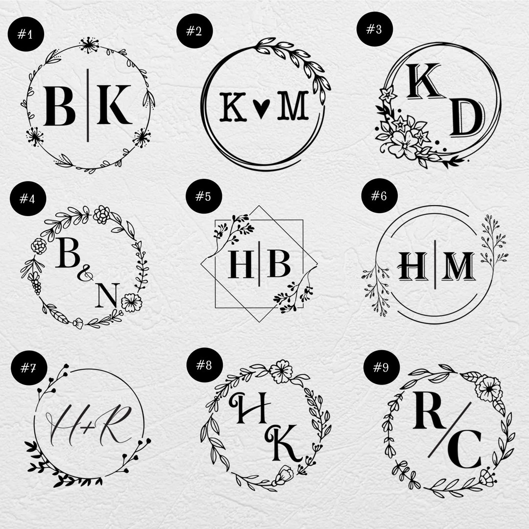 Personalized Wedding Monogram Rubber Stamp: Initials & Date - Etsy