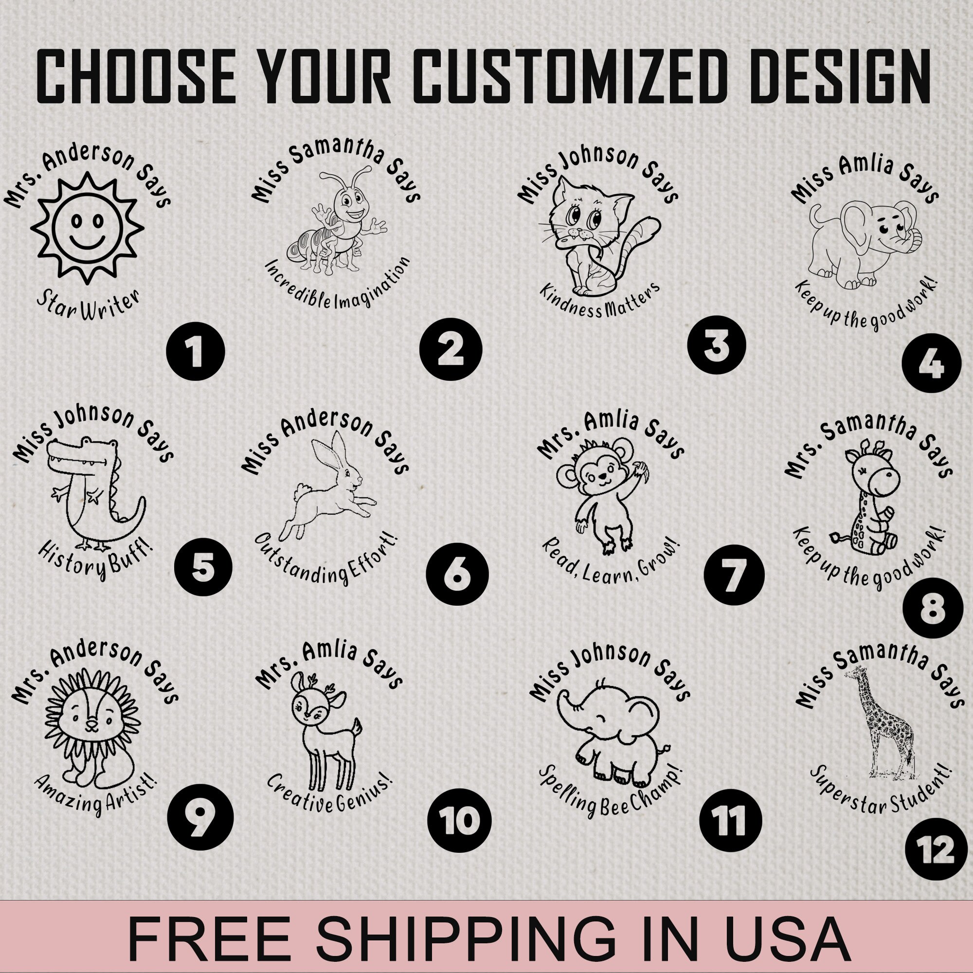 Personalized Teacher Stamp Teacher Stamper Personalised - Etsy