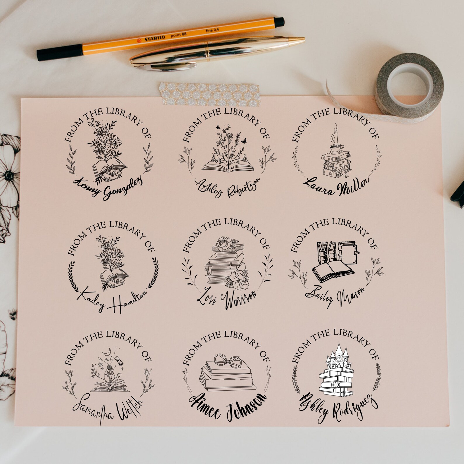 Personalized Library Stamp: Custom Ex Libris Book Stamp - Etsy