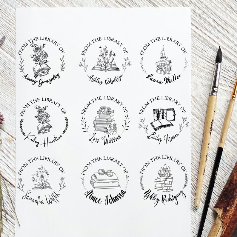 Personalized Book Stamp Gift for Readers, From the Library of Custom ...