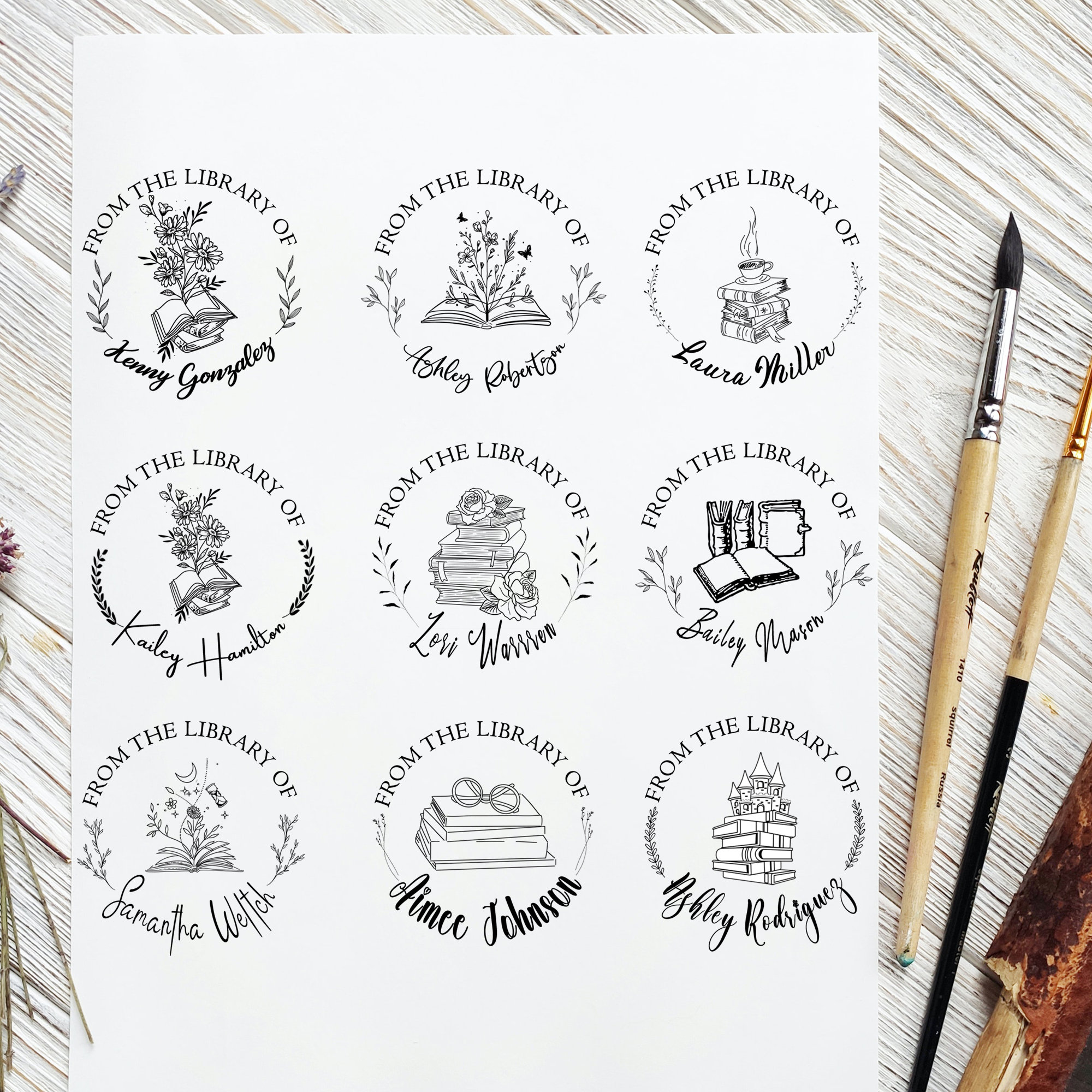 Personalized Book Stamp Gift for Readers, From the Library of Custom ...
